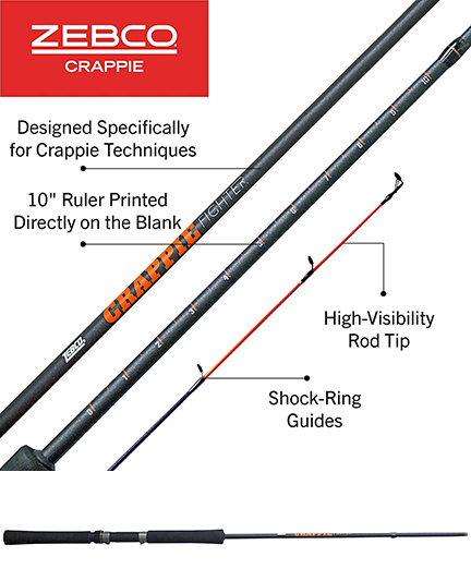 ZEBCO CRAPPIE FIGHTR 12ft SPINNING ROD | Catfish Connection ...